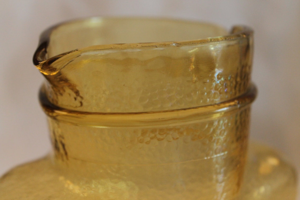 Vintage Amber Pebble Glass Pinched Double Spout Juice Pitcher - Etsy