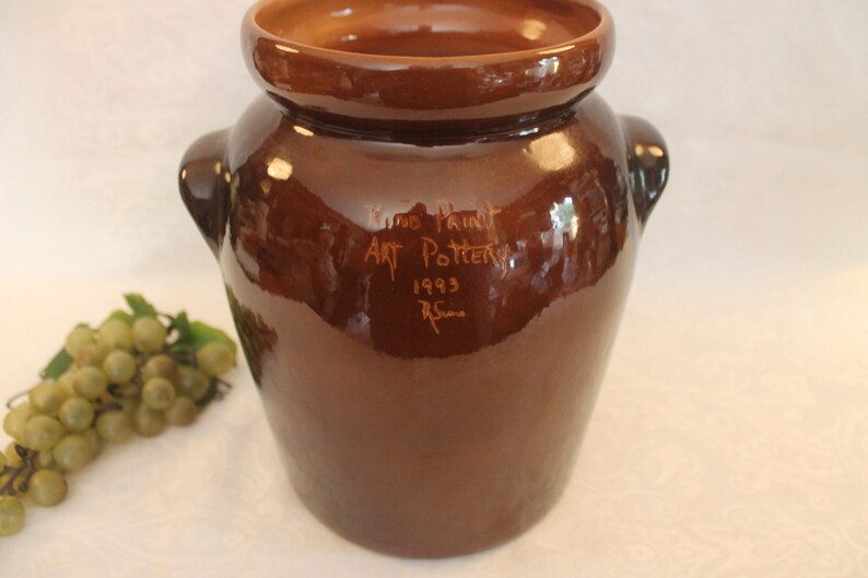1993 Rick Wisecarver Pottery 10" Pig Ear Crock or Vase - Native ...