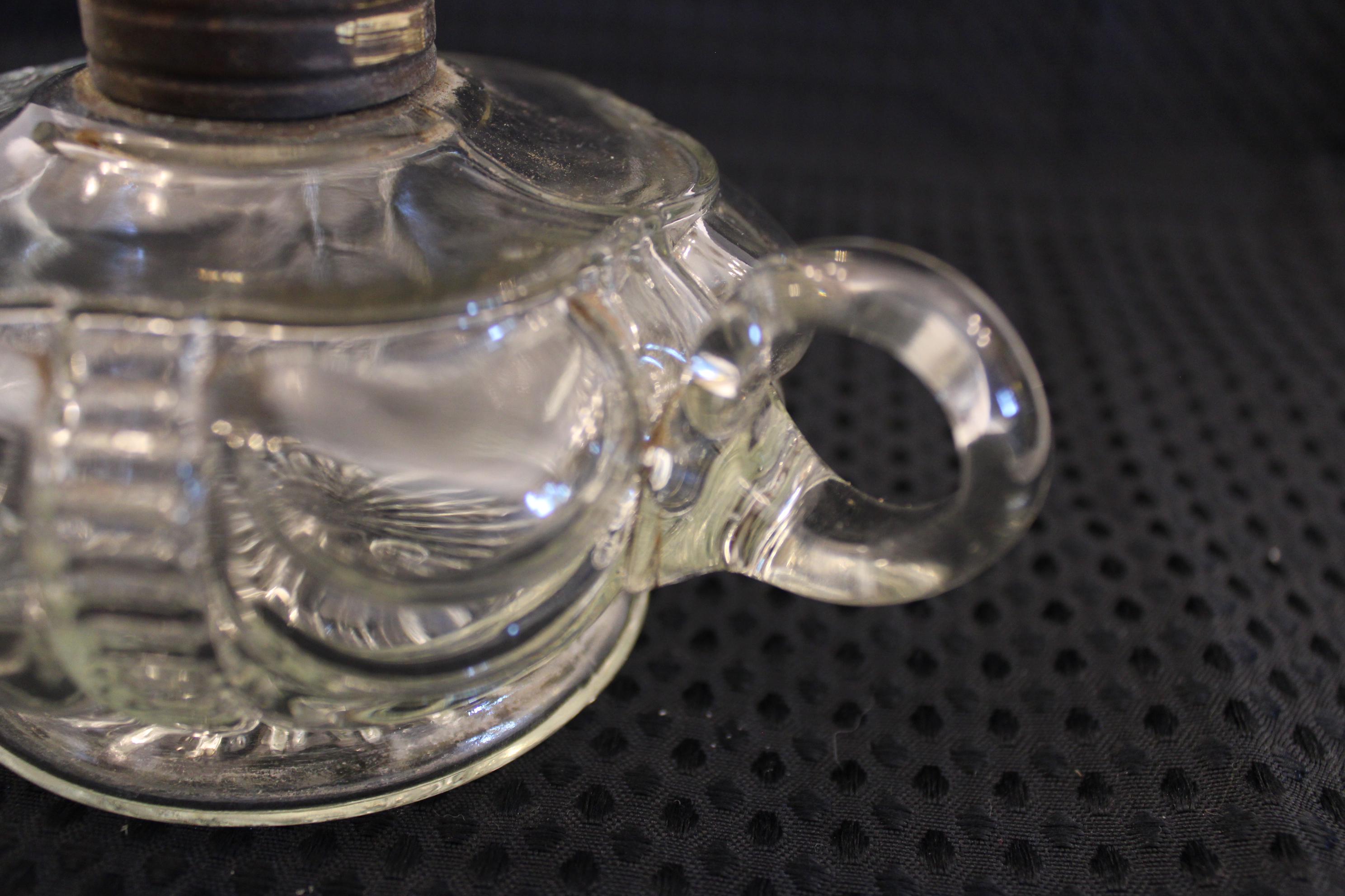 Antique EAPG Clear Glass Finger Kerosene or Oil Lamp Base - Coolidge ...