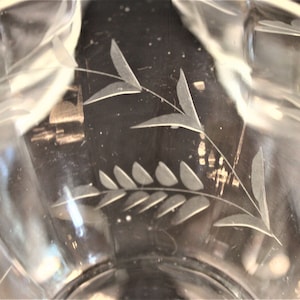 Set of 4 Weston Cut Glass Wine Glasses or Water Goblets With Floral ...