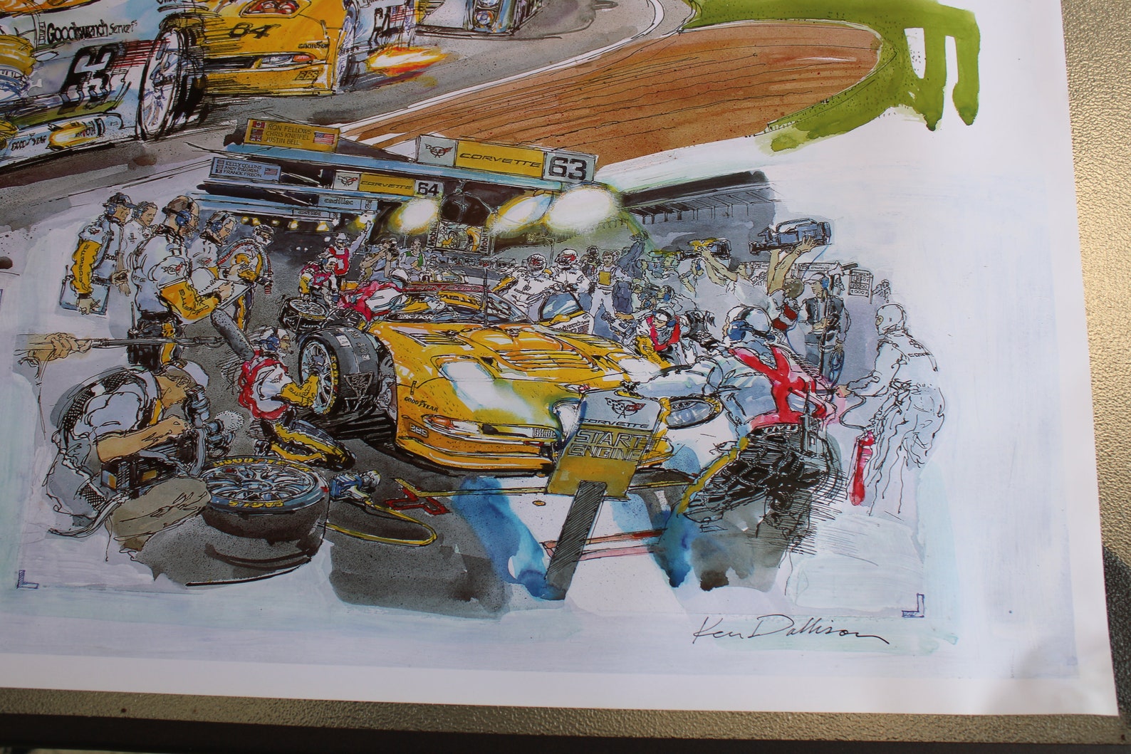 Ken Dallison 2000 Lemans Corvette C5R Poster With Fellows, Kneifel ...