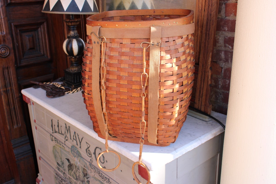 Antique Adirondack Backpack Basket With Original Straps Wood Splint ...