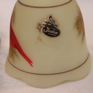 Rare Fenton Art Glass 5.75" Bell - Satin Yellow Custard Glass With Hand ...