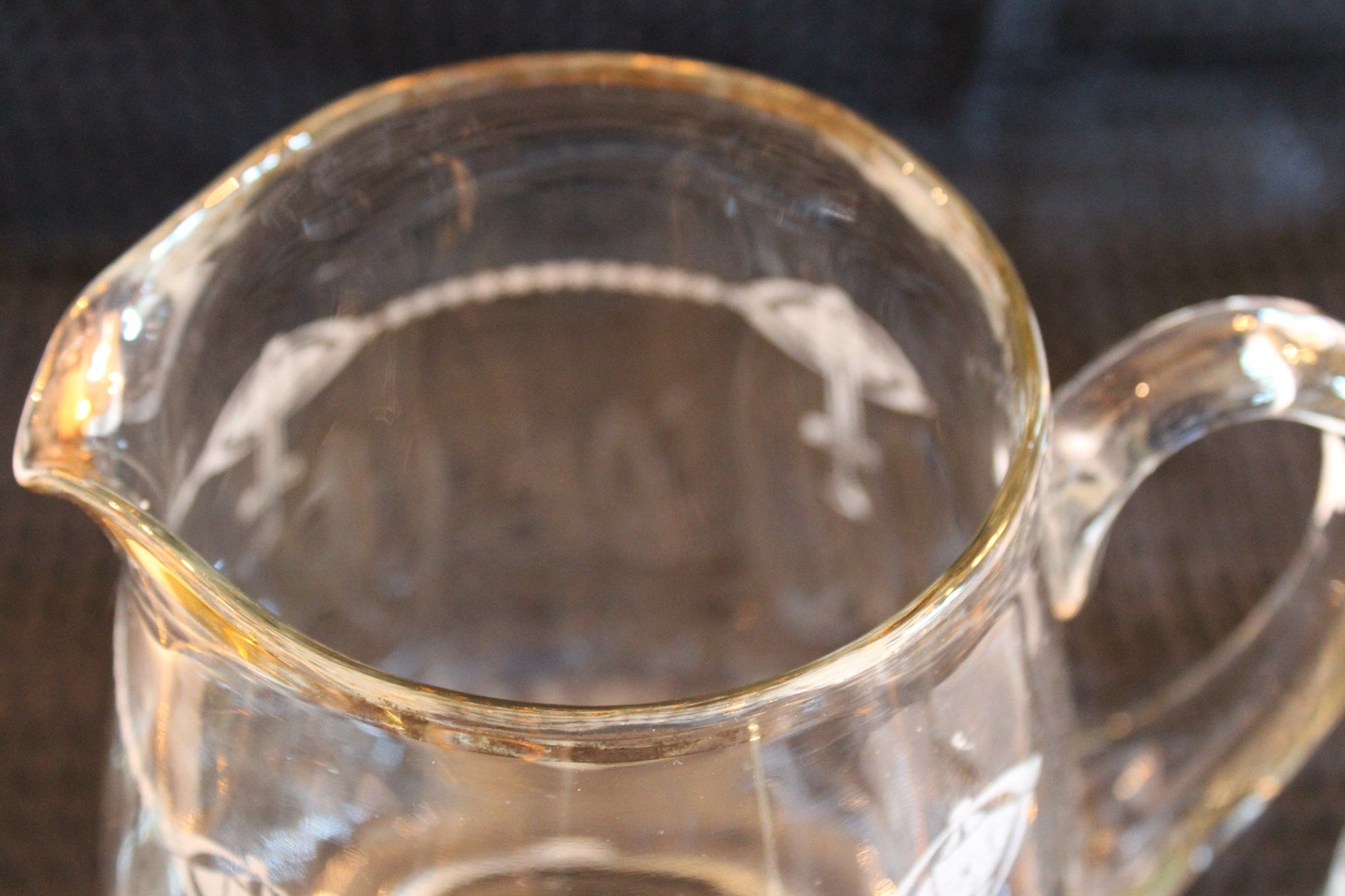 Vintage Glass Pitcher Set With 6 Tumblers Clear Glass Art - Etsy