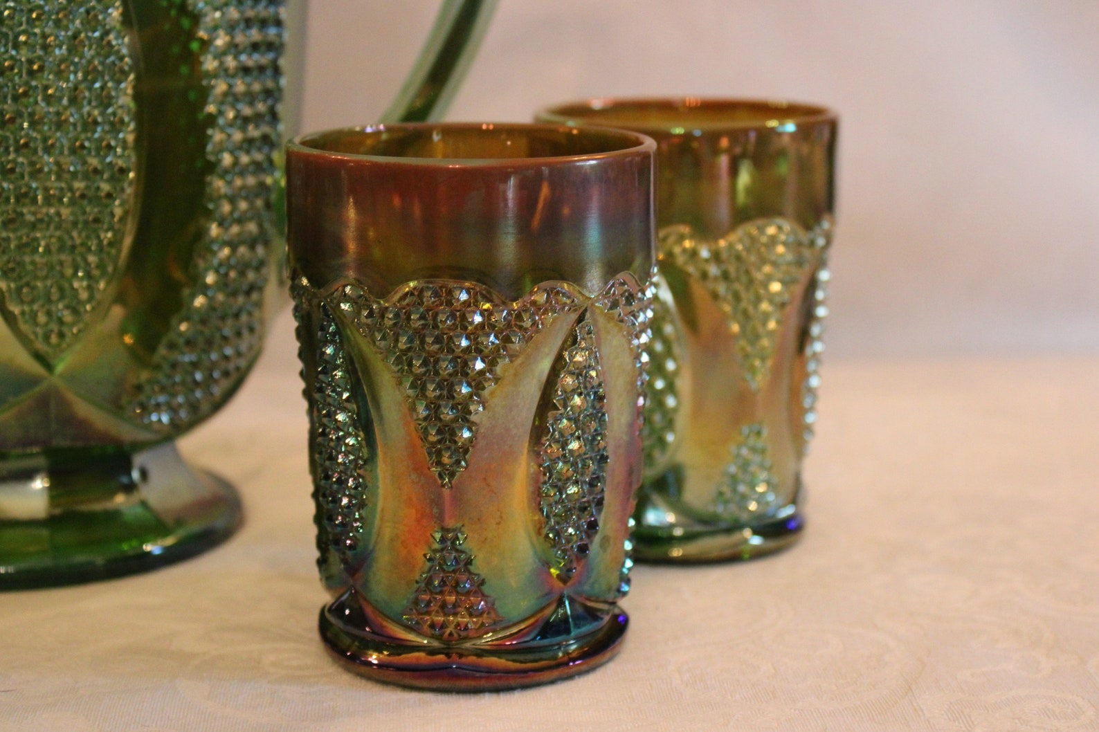 RARE Gorgeous Westmoreland for Levay Glass Opalescent Green - Etsy
