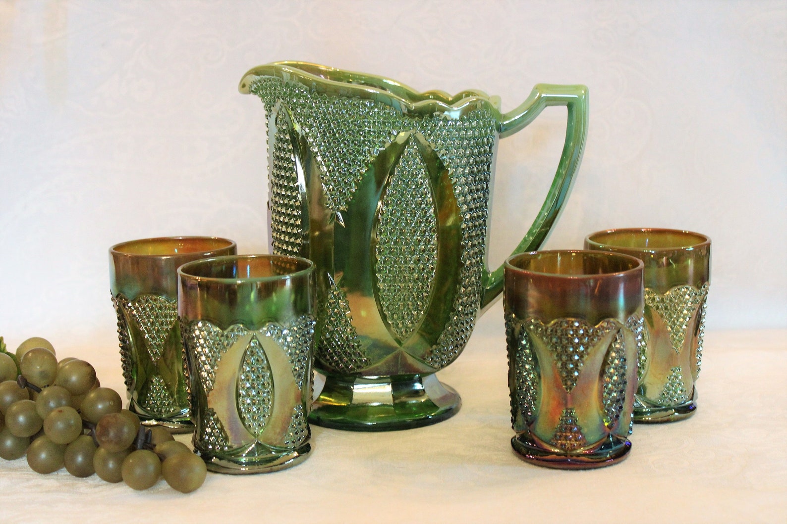 RARE Gorgeous Westmoreland for Levay Glass Opalescent Green - Etsy