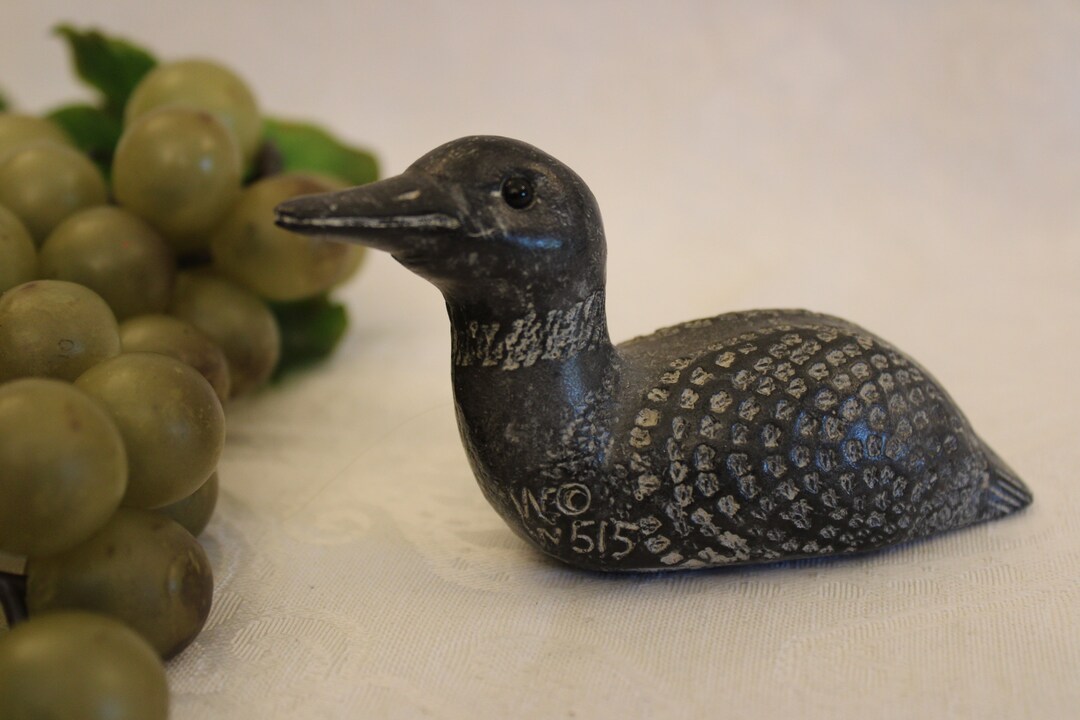 Vintage Wolf Original Miniature Loon Sculpture - Black Soapstone ...