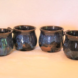 1989 Vaughn Studio Art Pottery Set of 4 Small Tea or Coffee Cups - Made ...