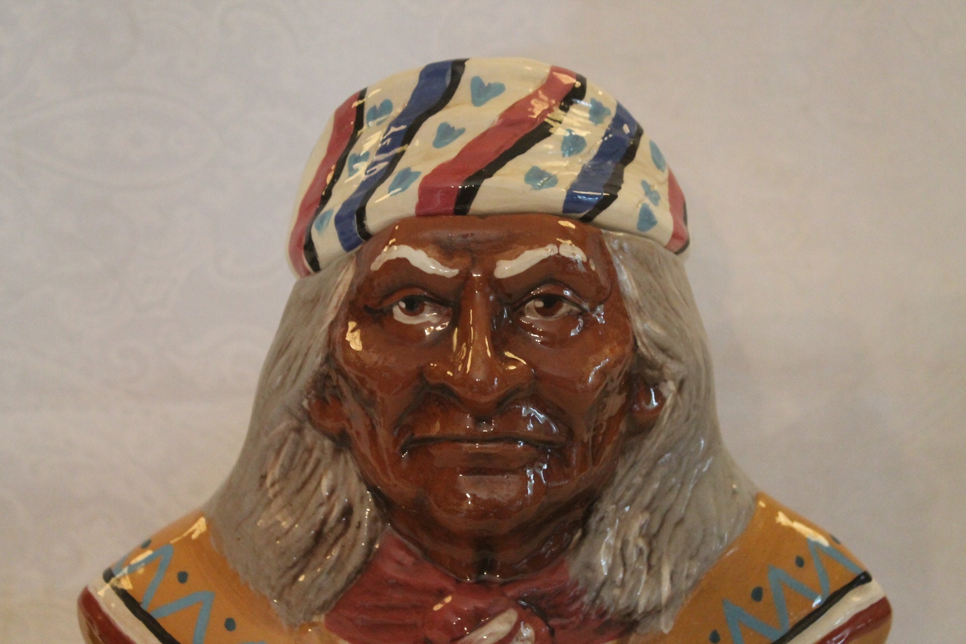 1993 Rick Wisecarver Pottery 10.5" Cookie Jar - Geronimo Chiricahua ...
