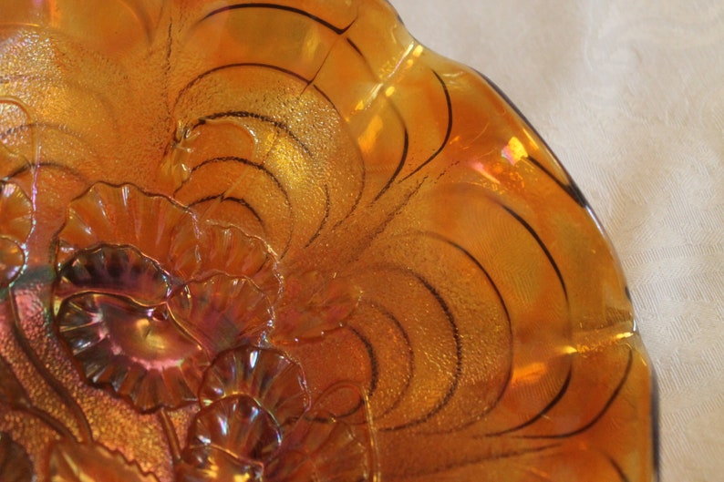 Antique Imperial Amber Carnival Glass 9 Bowl in the | Etsy