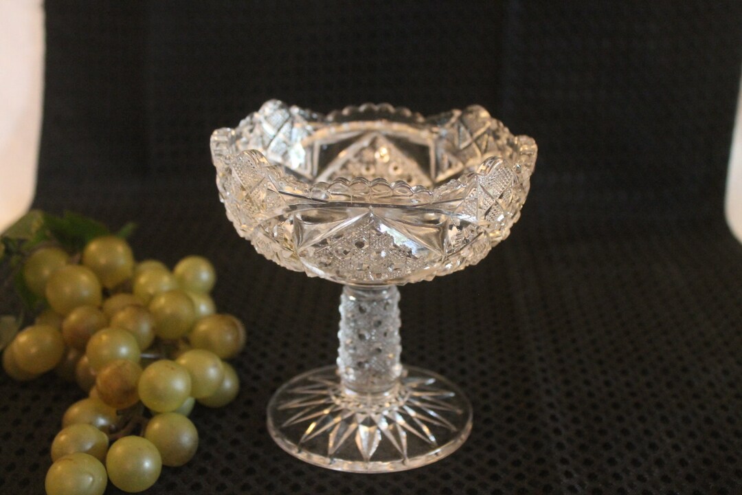 Antique Mckee EAPG Glass 4.75" Compote - Sunbeam Pattern in Excellent ...