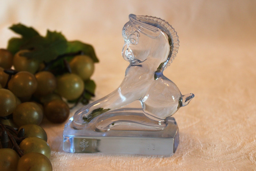 Longaberger 1999 Willow Blue Glass Colt Horse - Heisey by Mosser Glass ...