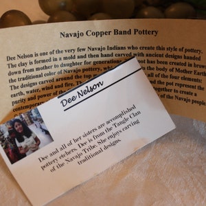 Navajo Dee Neslon Copper Band Pottery Ball Vase - Signed With Paperwork ...