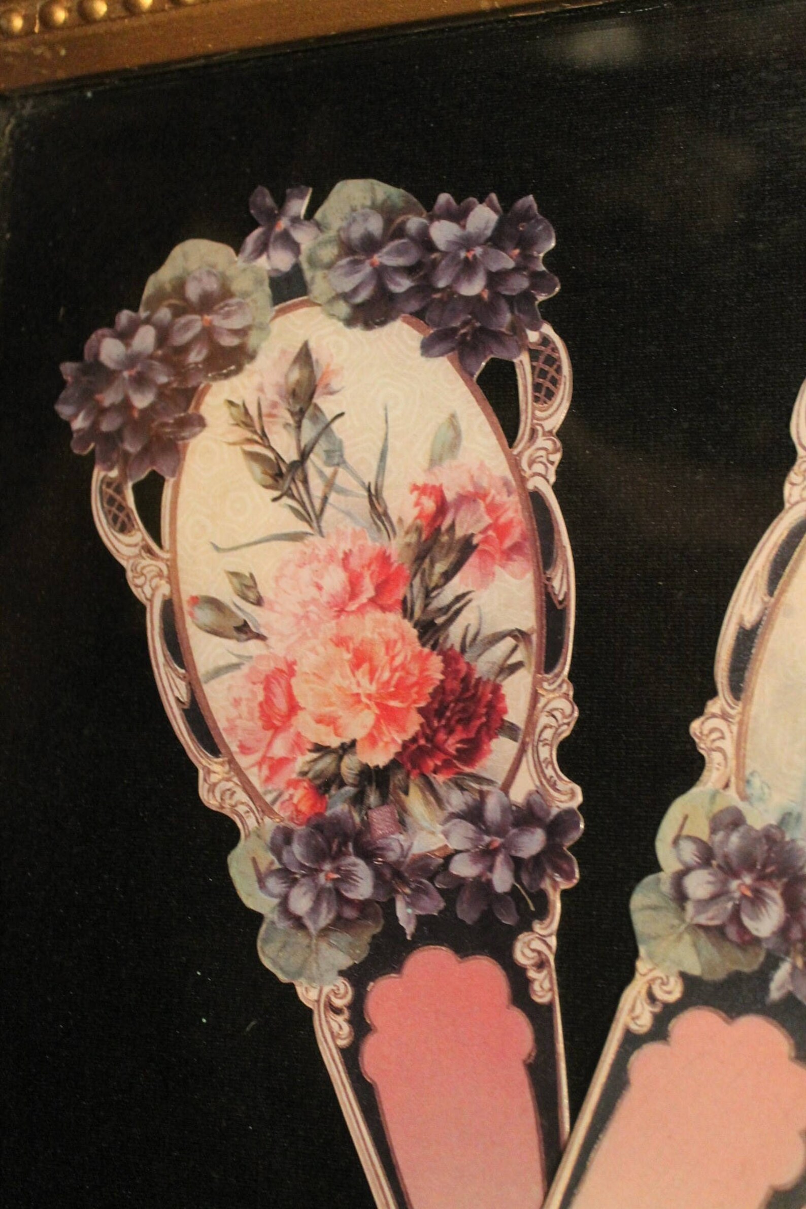 Vintage Victorian Style Paper Fan Adorned With Ladies and - Etsy