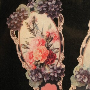 Vintage Victorian Style Paper Fan Adorned With Ladies and Flowers ...