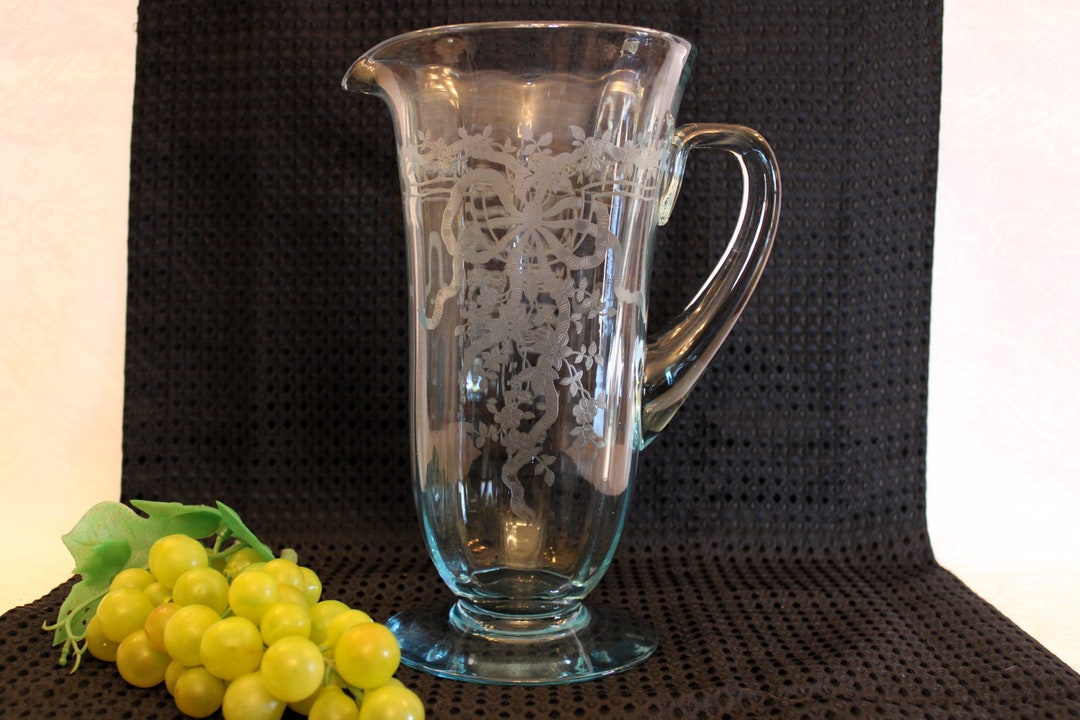 Fostoria Elegant Depression Glass 48oz Water Pitcher June Pattern ...