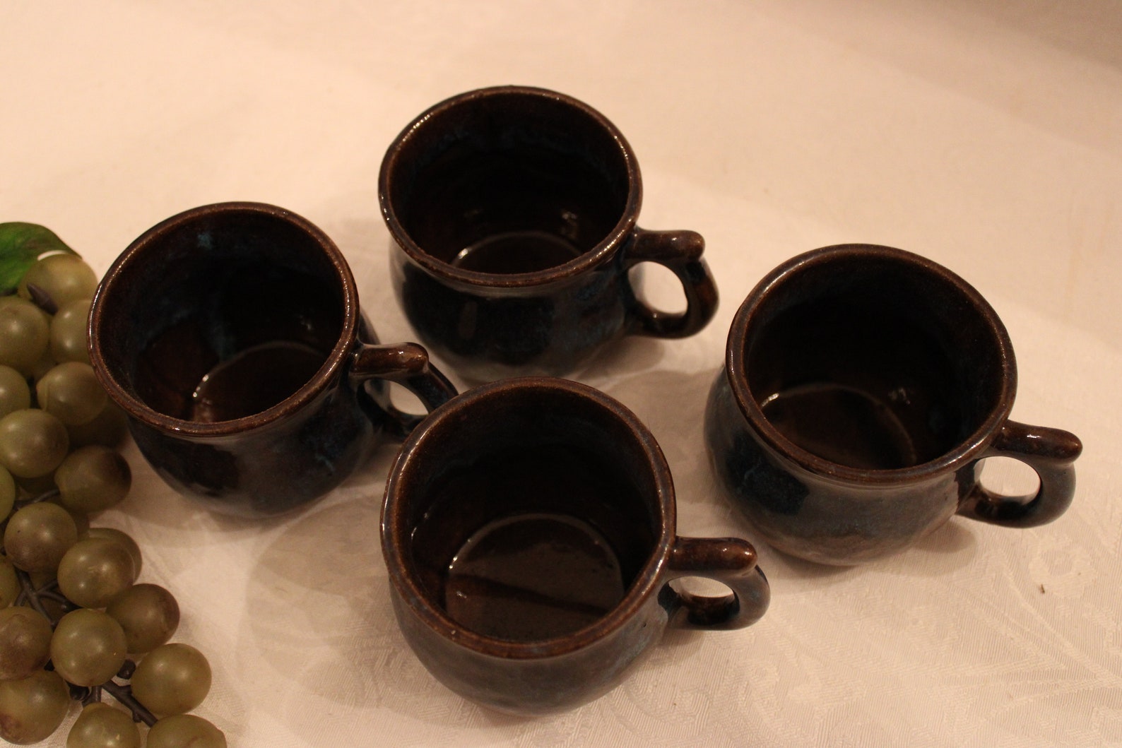 1989 Vaughn Studio Art Pottery Set of 4 Small Tea or Coffee Cups - Made ...
