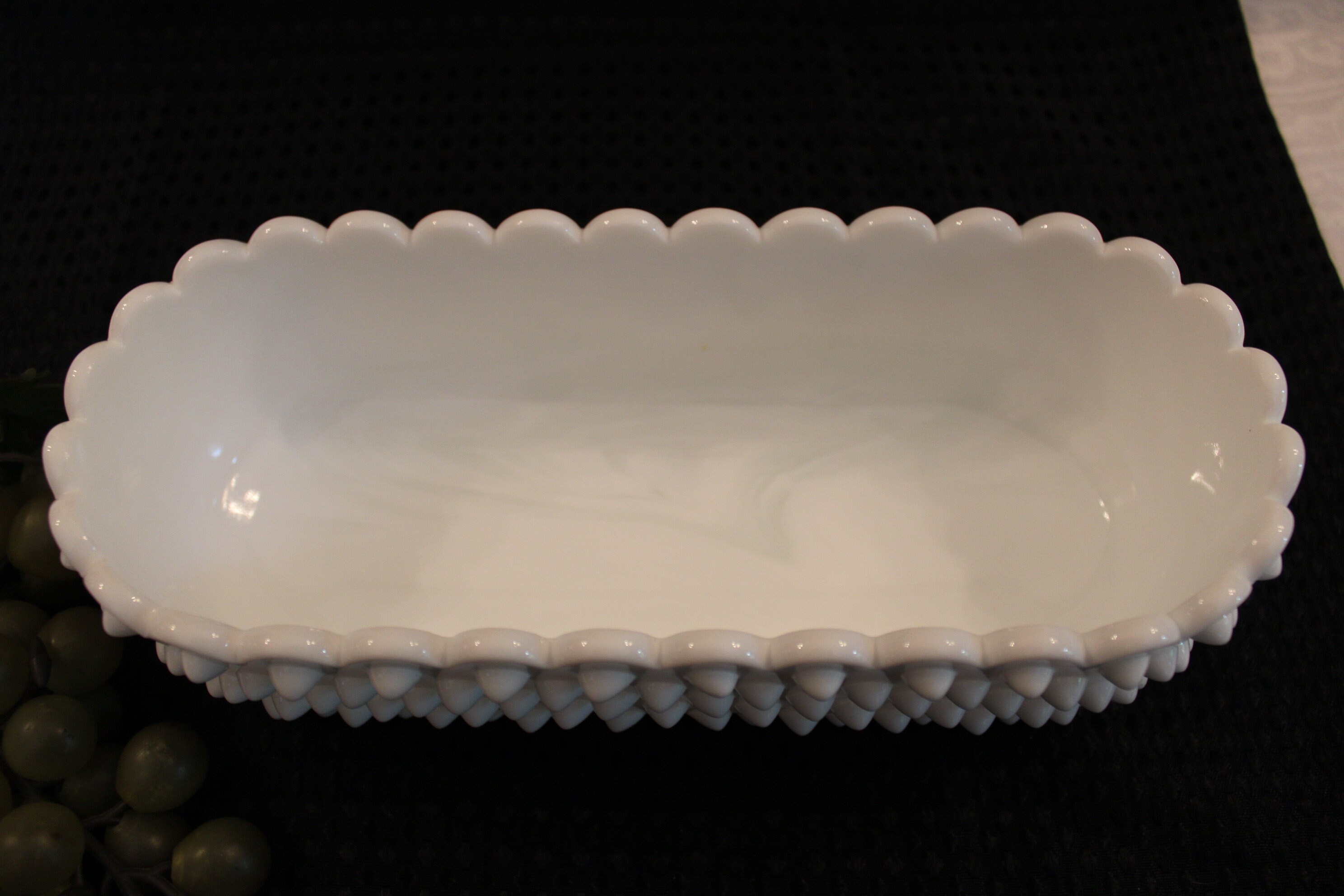 Fenton White Milk Glass 10 Oblong Oval Hobnail Planter | Etsy