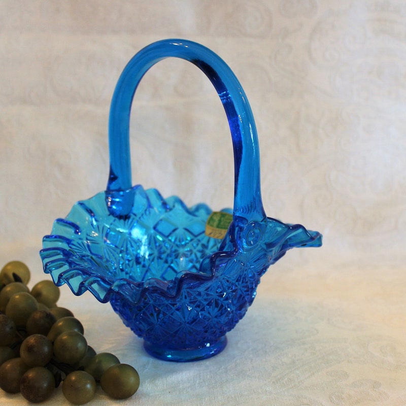 Fenton Glass Basket - Etsy
