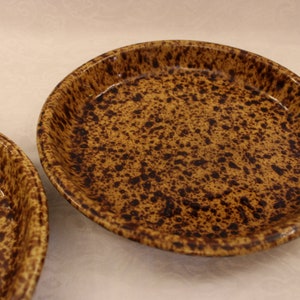 Pair of Morton Pottery Spatterware 10 Pie Plates With Brown / Yellow ...