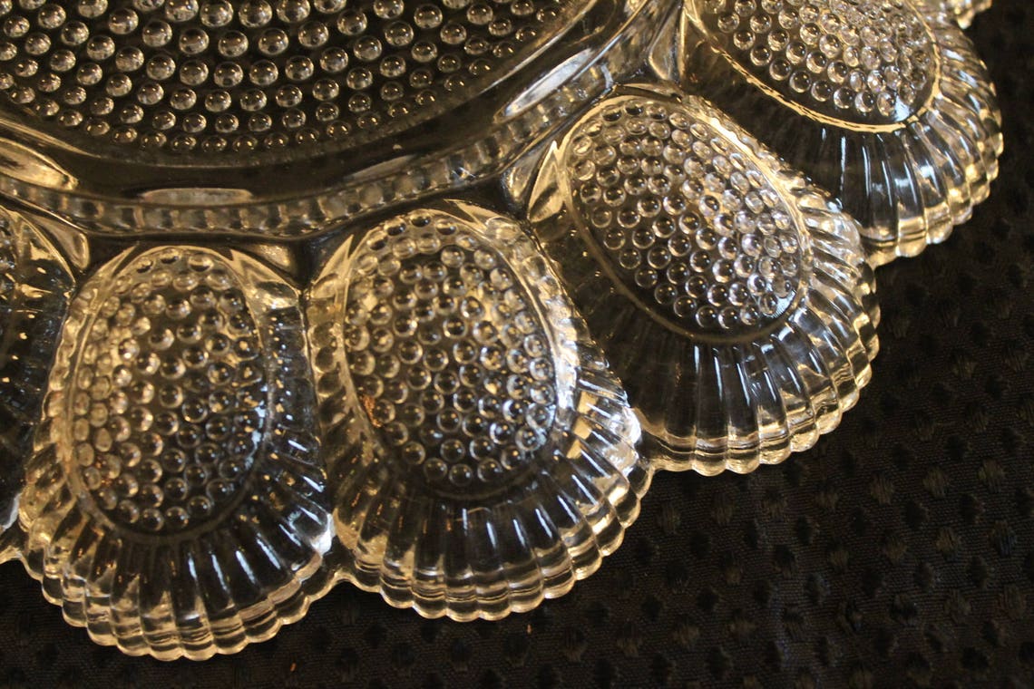 Vintage Indiana Clear Glass Deviled Egg Plate in Excellent - Etsy