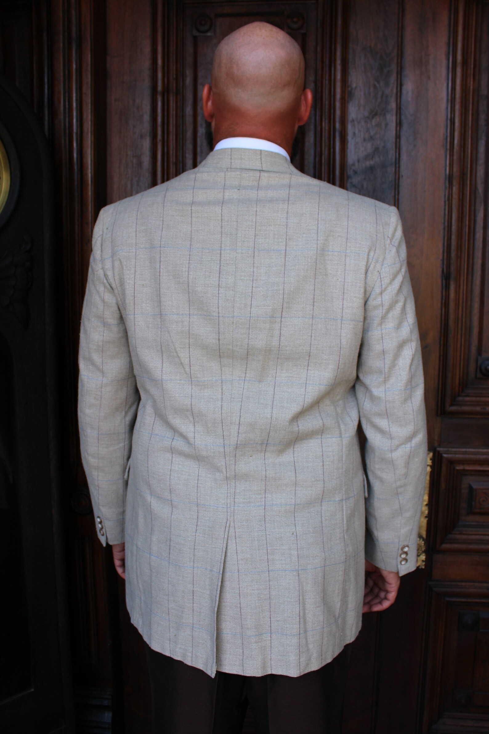 Vintage Stafford Men's 48L Tan Color Windowpane Plaid Sport Coat - Two ...
