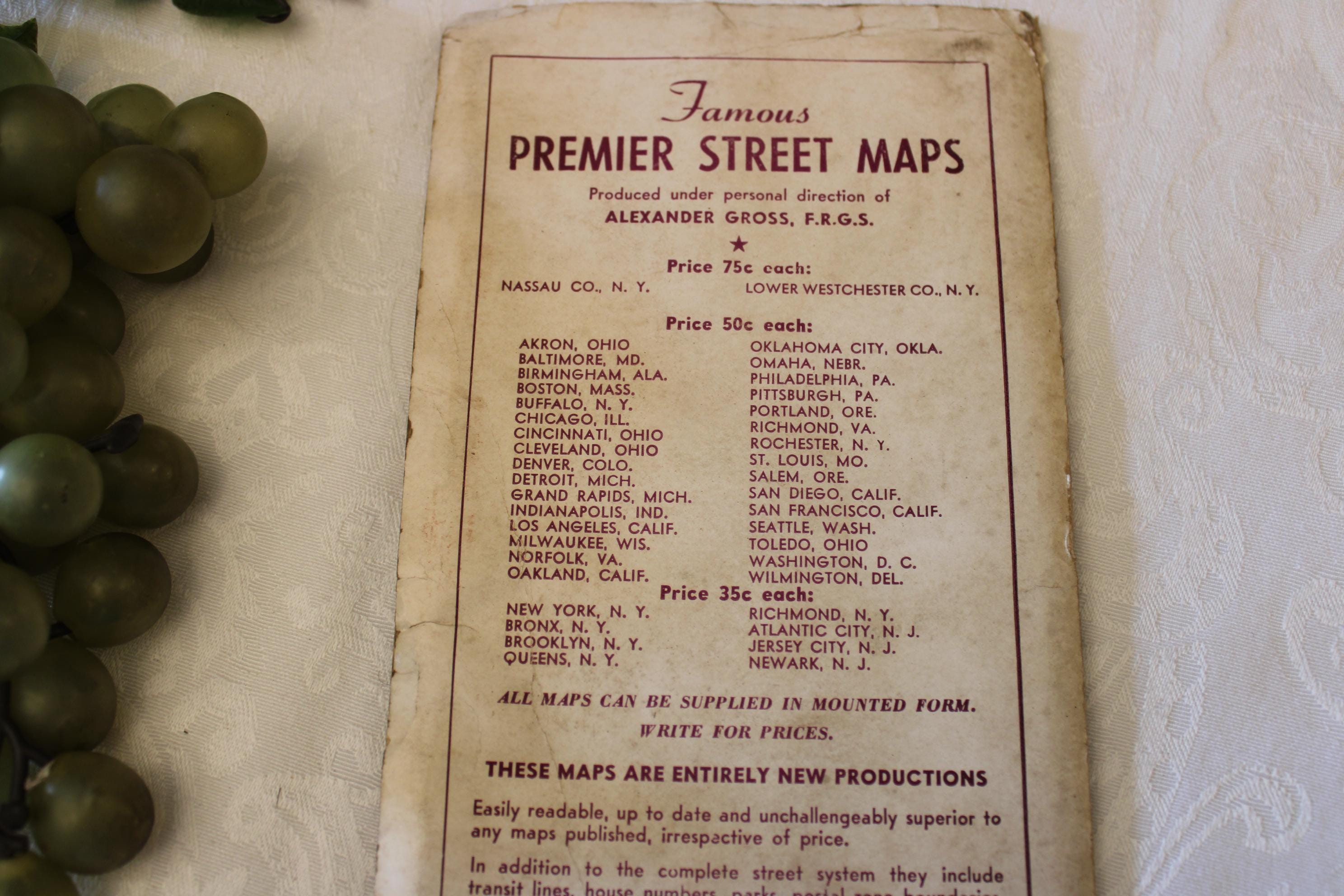 1950s Premier Street Map of Baltimore, Maryland - Produced by Alexander ...