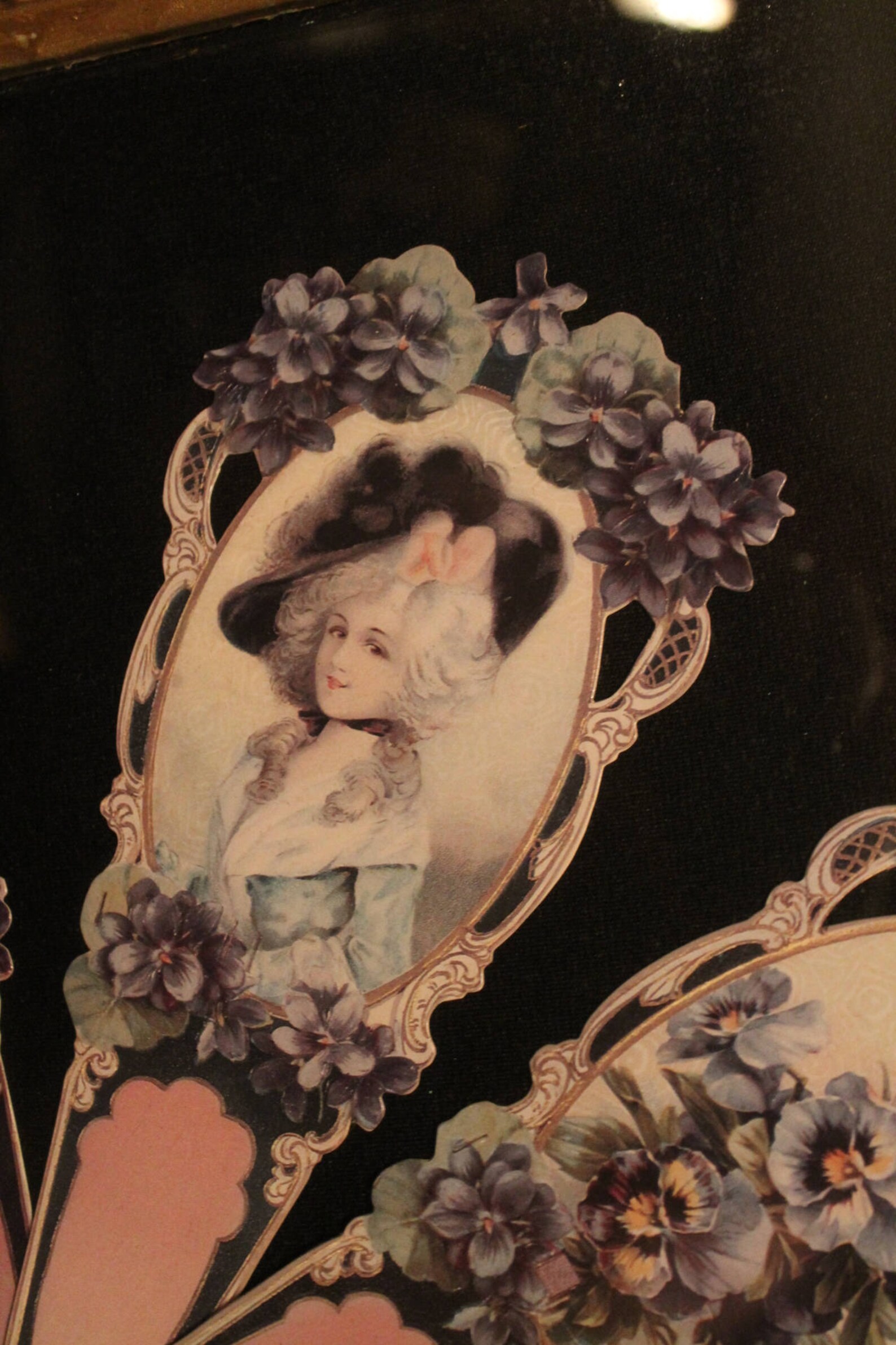 Vintage Victorian Style Paper Fan Adorned With Ladies and - Etsy