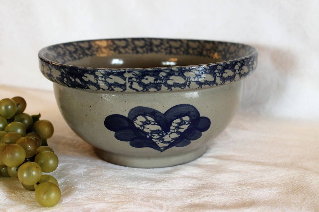 1994 BBP Beaumont Brothers Pottery Spongeware 2 Quart Mixing Bowl With ...