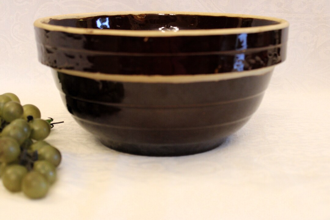 Western Stoneware Pottery 9" Kitchen Mixing Bowl - Russet Brown Color ...