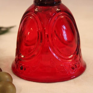 Fenton Art Glass Ruby Red Bell in the Medallions and Rose Swag Design ...