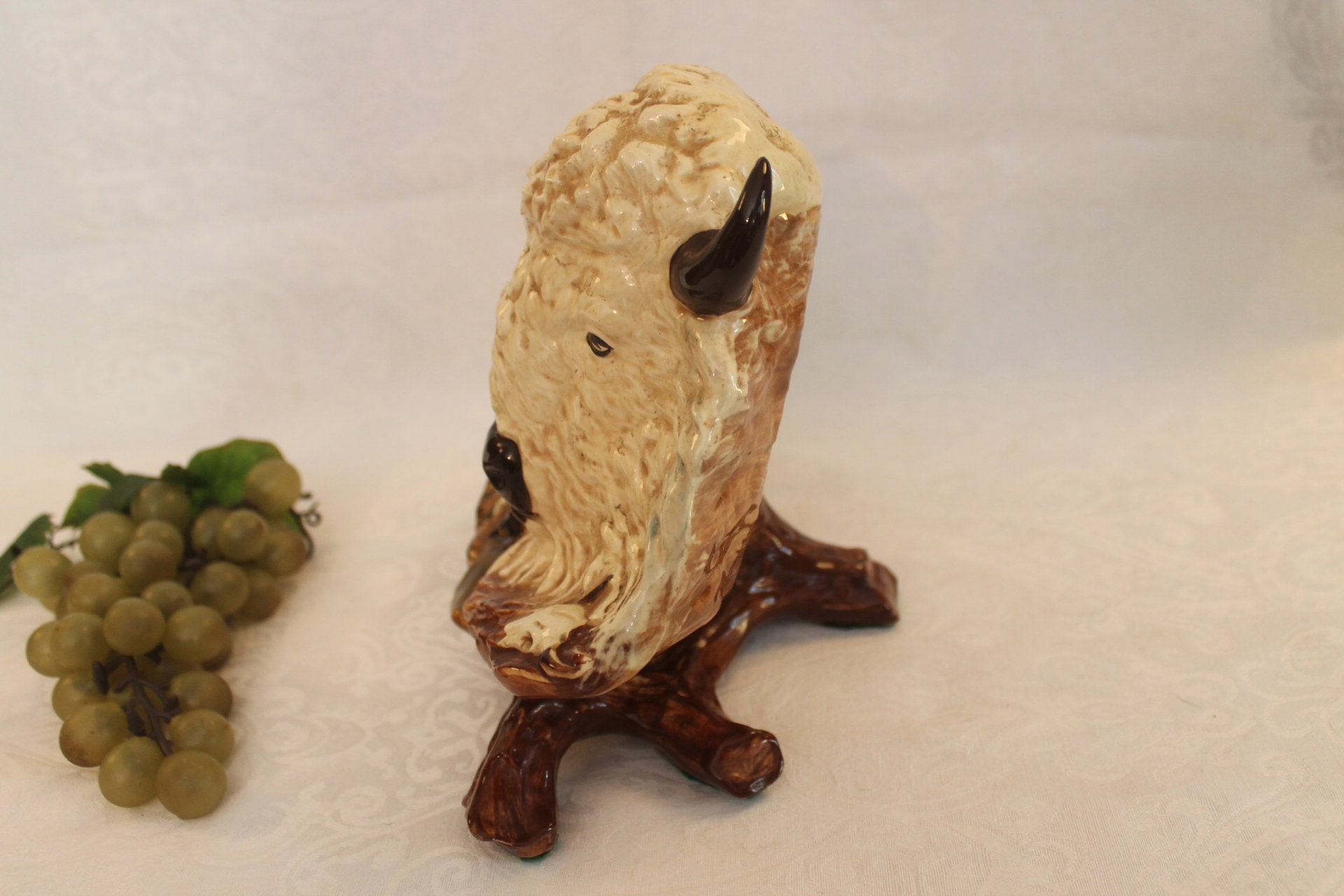 1995 Rick Wisecarver Pottery OOAK White Buffalo Sculpture - Native ...