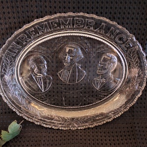 Antique Three Presidents 12.5" Platter - AKA in Remembrance, President ...