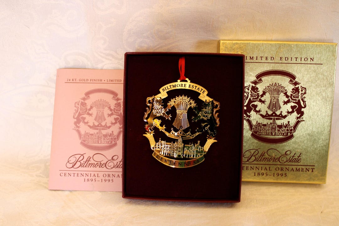 Biltmore Estate Centennial Ornament Family Crest, 1895-1995, 24K Gold ...