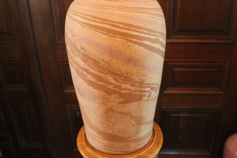 Vintage Dick Studley Handcrafted Pottery 22" Egyptian Paste Vessel ...