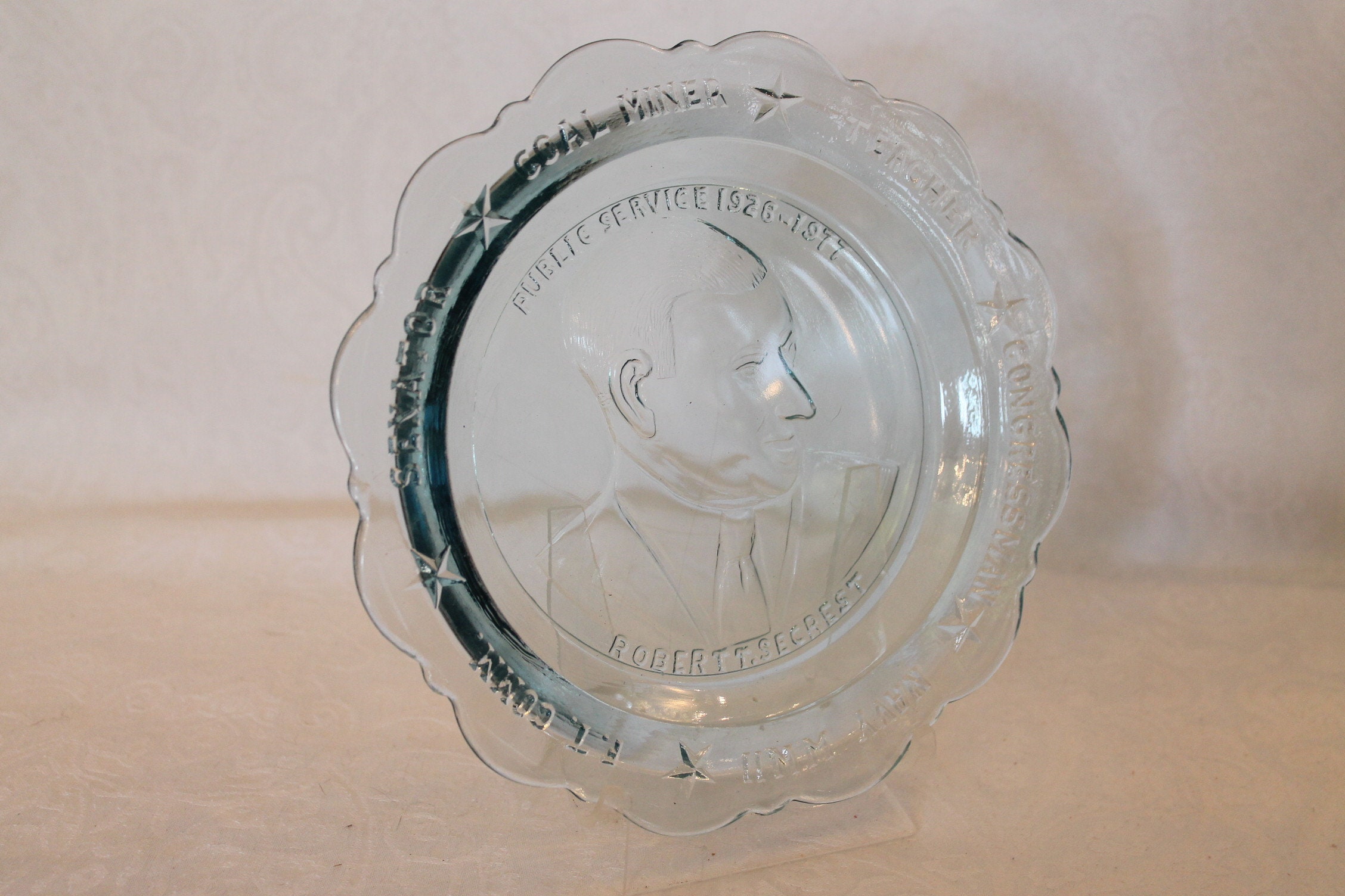 Congressman Robert T Secrest Glass Collector Plate Made by Mosser Glass ...
