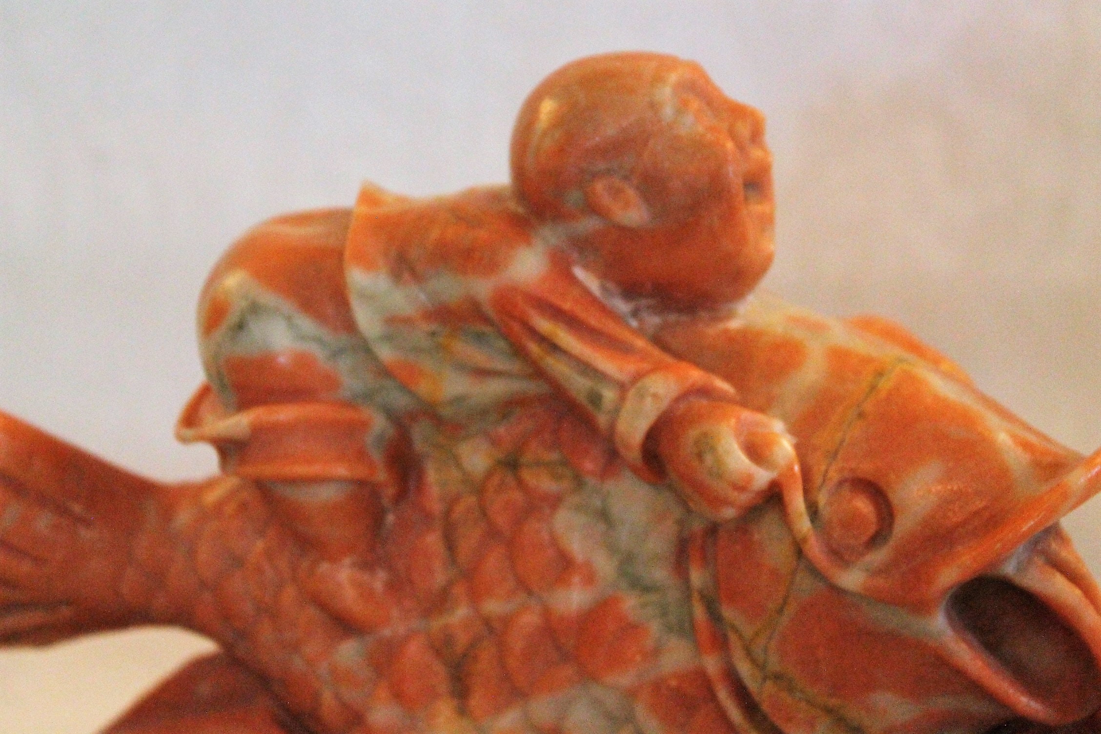 Vintage Chinese Shoushan Stone Carving of a Boy Riding a Carp | Etsy
