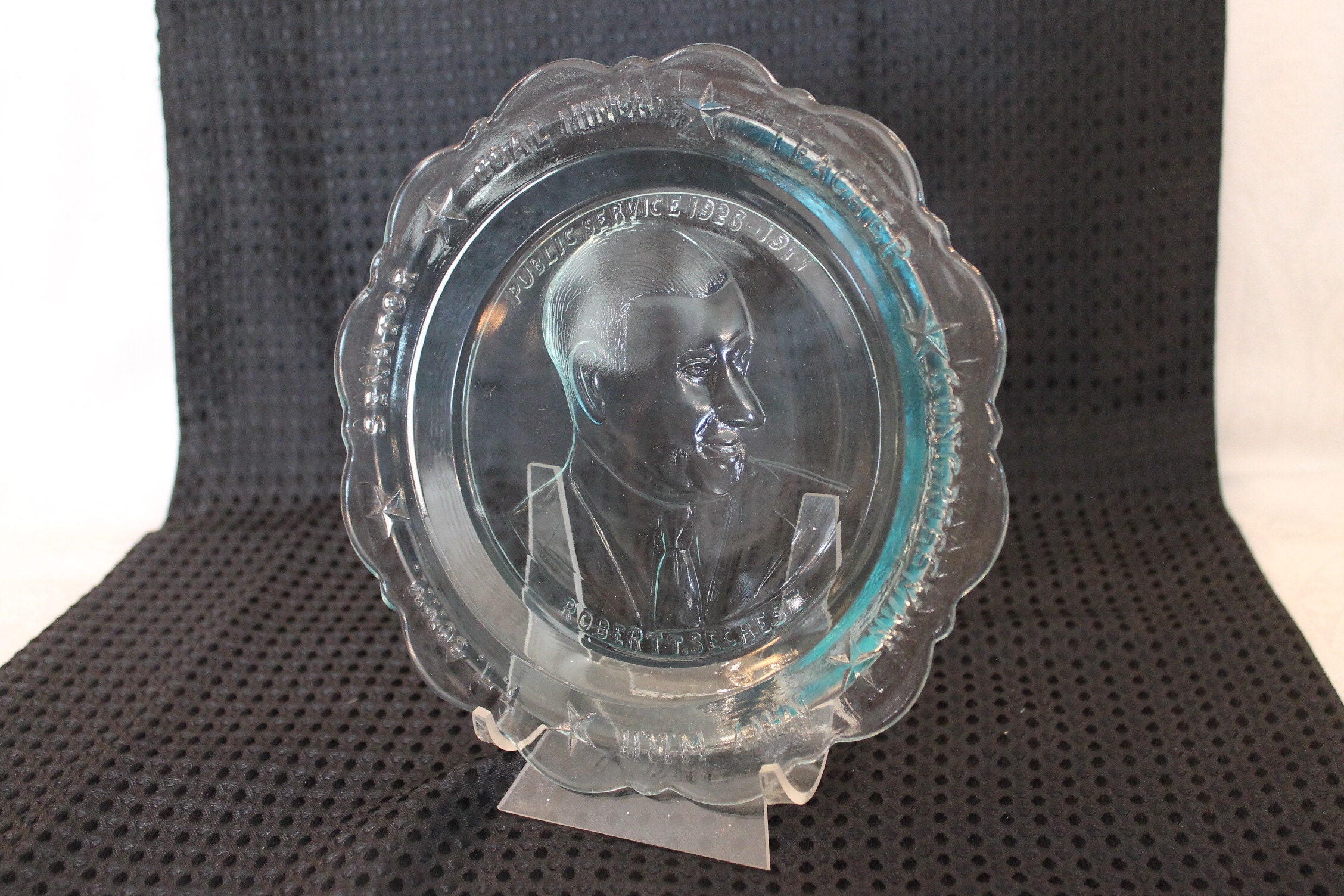 Congressman Robert T Secrest Glass Collector Plate Made by Mosser Glass ...
