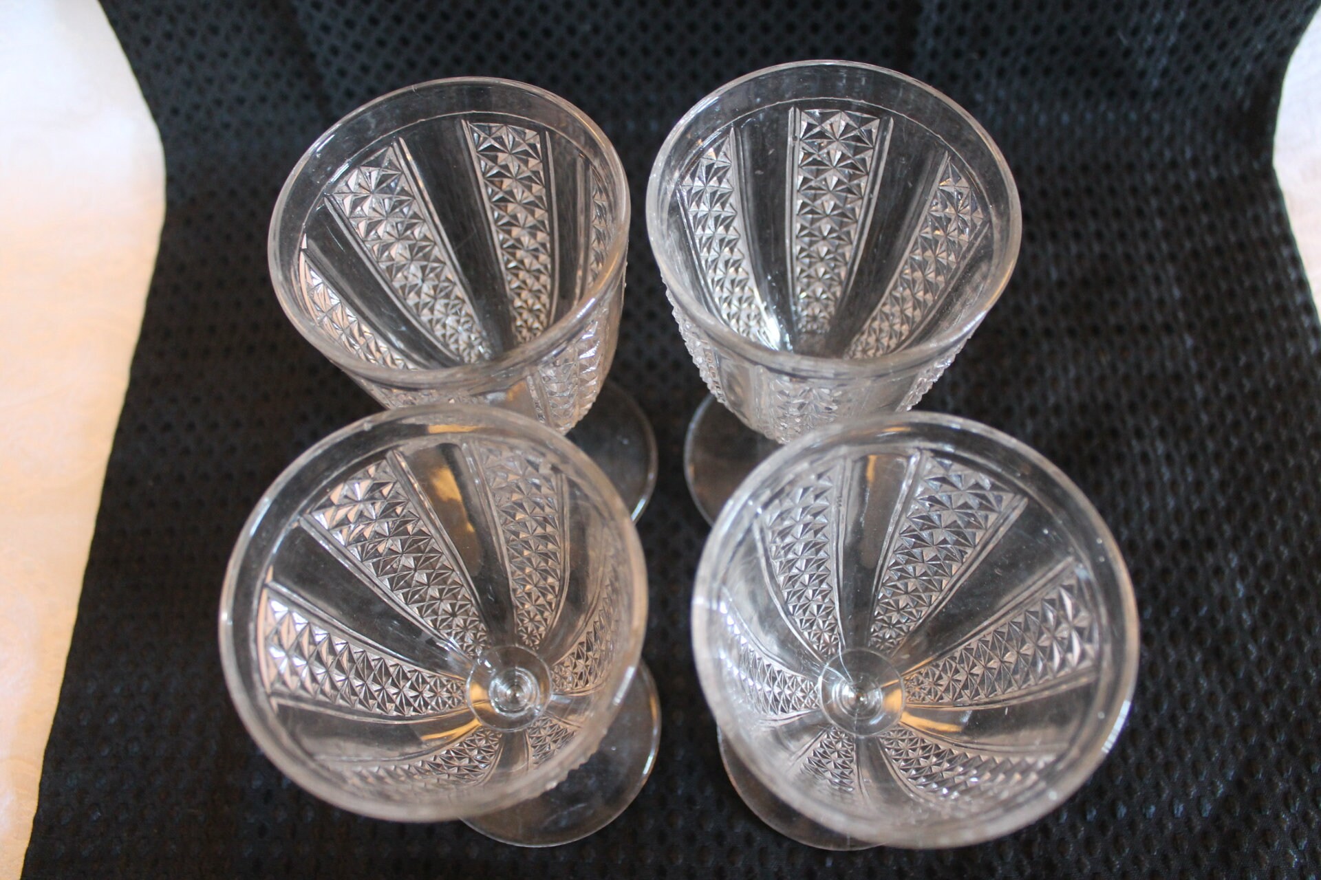 Set of 4 EAPG Campbell Jones & Co. Goblets No. 83 Diamond | Etsy