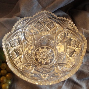 Gorgeous Antique Higbee Glass EAPG 9" Serving Bowl - ALPHA Pattern ...