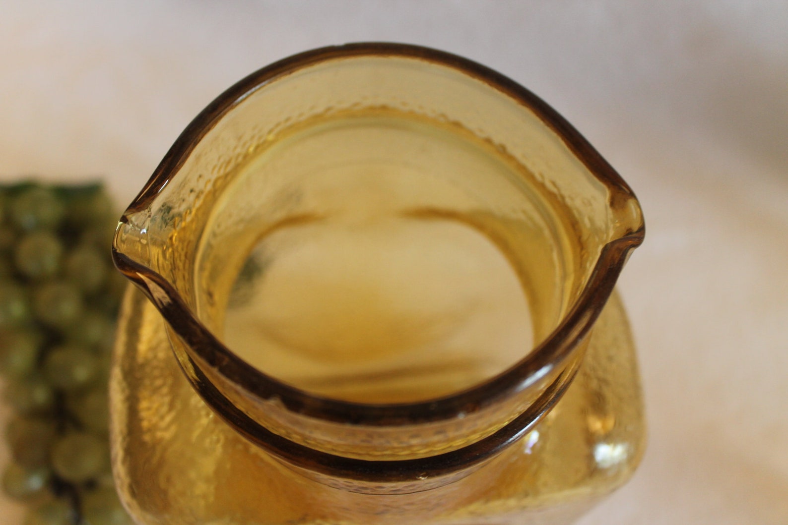 Vintage Amber Pebble Glass Pinched Double Spout Juice Pitcher - Etsy