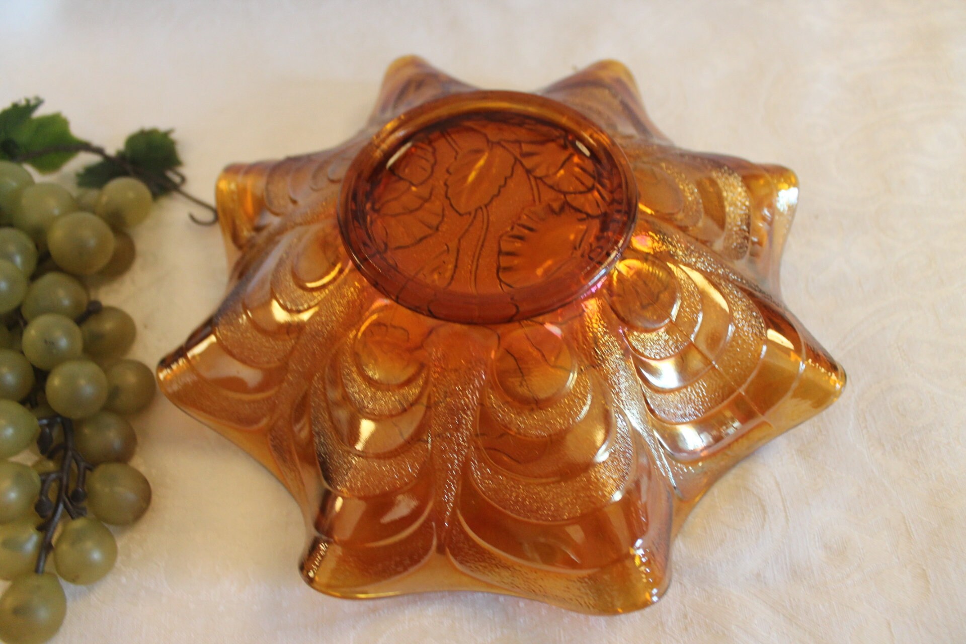 Antique Imperial Amber Carnival Glass 9 Bowl in the | Etsy