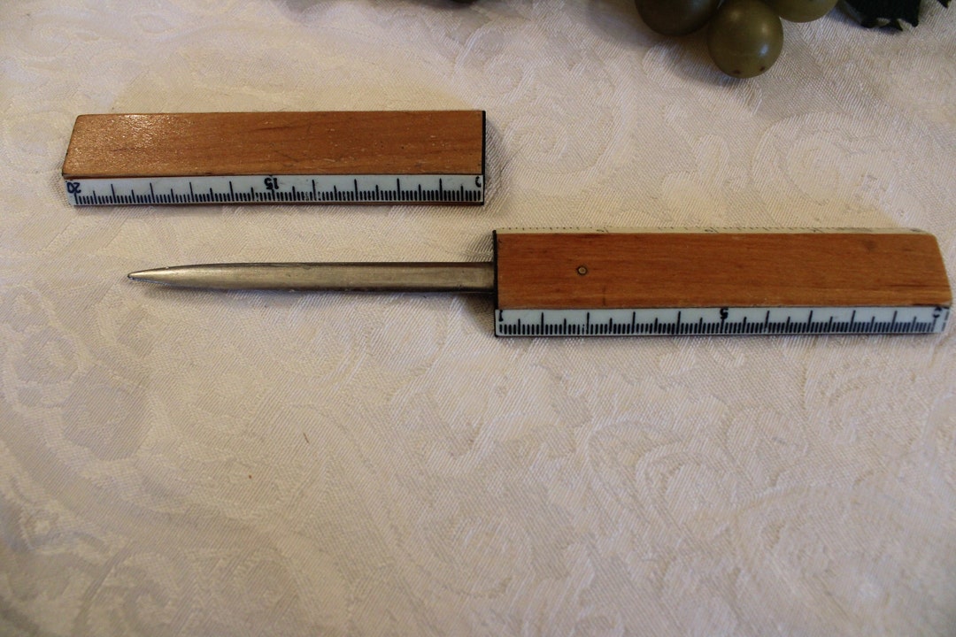 Vintage Wooden Ruler 8" Letter Opener With Standard and Metric ...