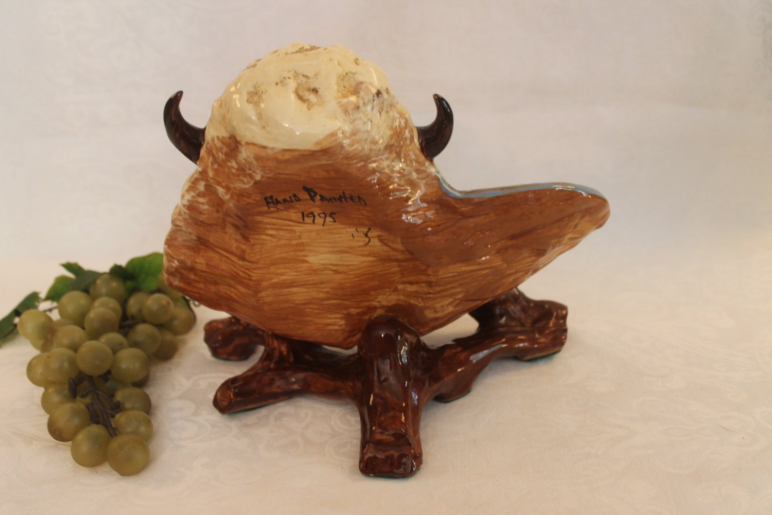 1995 Rick Wisecarver Pottery OOAK White Buffalo Sculpture - Native ...