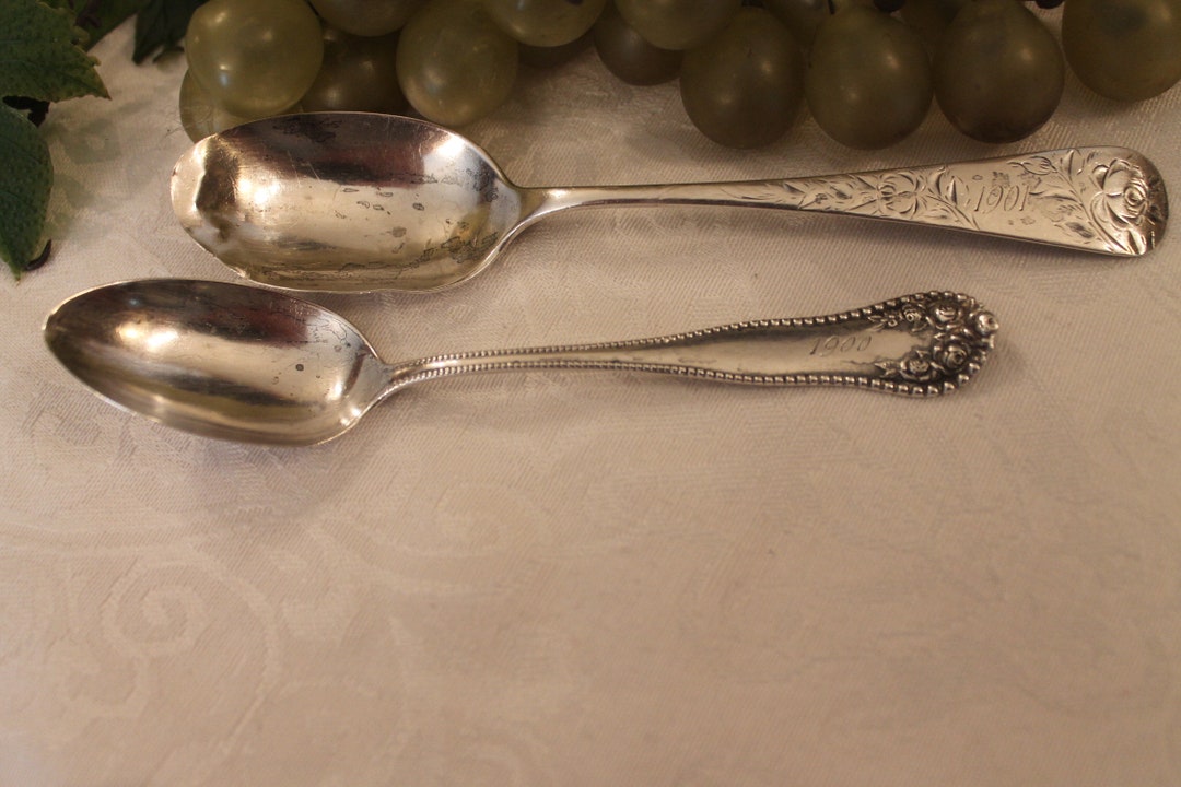 Antique "ella" Monogrammed Sterling Silver 5.5" Spoons - Baby Spoon ...