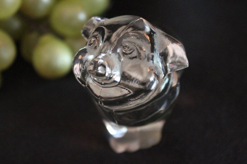 Fenton Crystal Clear Glass Smiling Pig Figurine in Excellent | Etsy