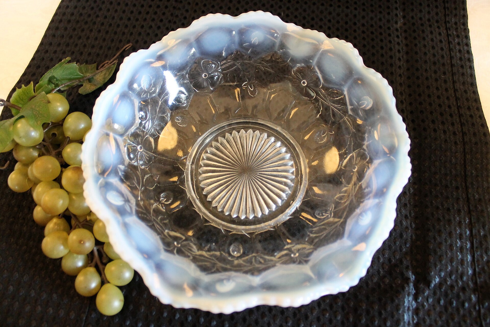 Antique Fenton French Opalescent Glass 9.25 Ruffled Bowl | Etsy