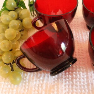 Set of 4 Anchor Hocking Royal Ruby Baltic Punch Cups or Tea Cups - Etsy