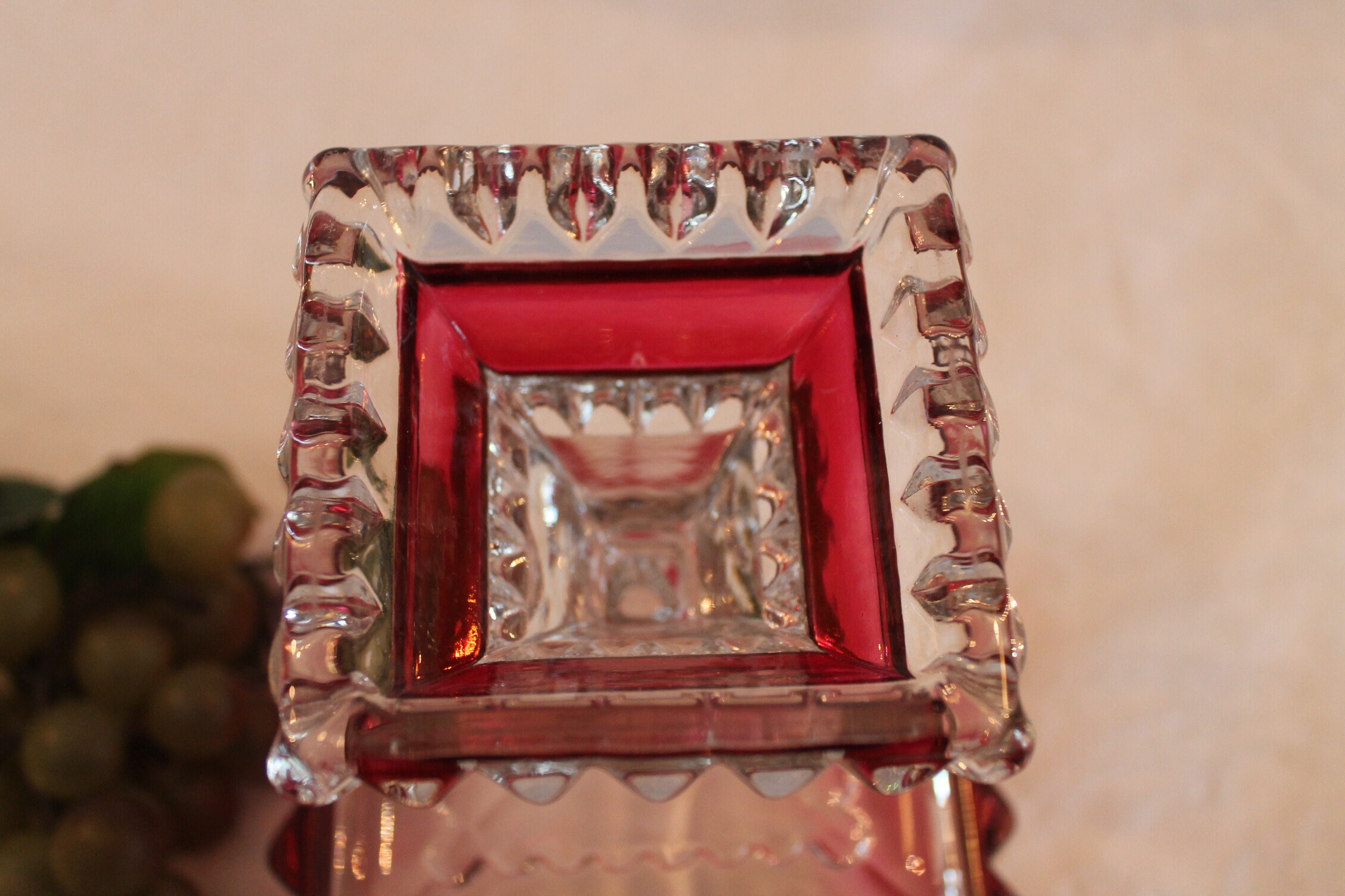 Vintage Ruby Flashed Glass 6.75 Wedding Box Compote or | Etsy