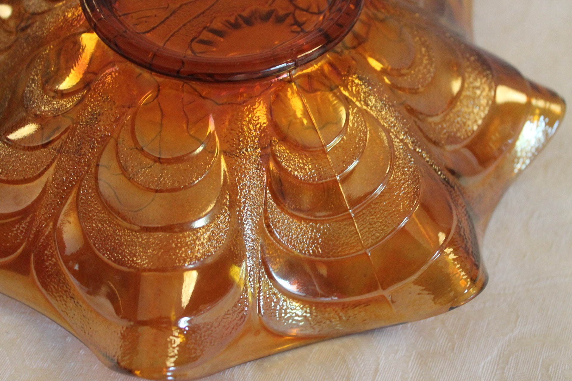 Antique Imperial Amber Carnival Glass 9 Bowl in the | Etsy